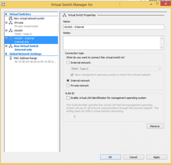 Hyper V Set Up An Internal Network For Hostguest File And Service Sharing