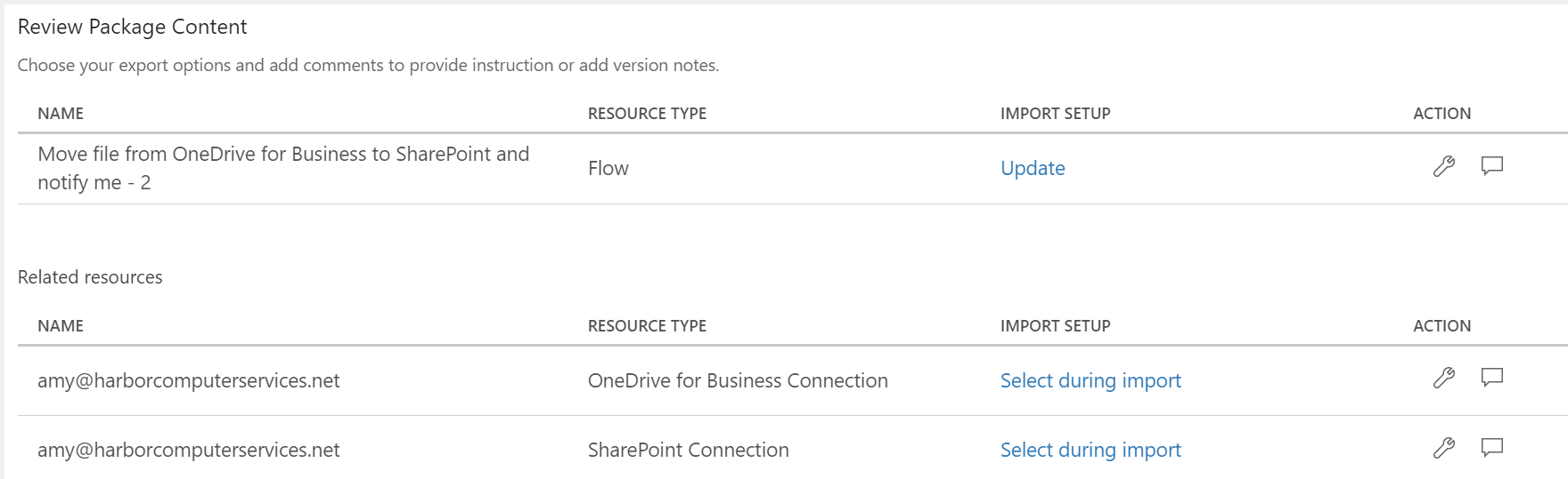 How do I export and import a flow from Power Automate?