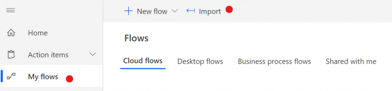 How do I export and import a flow from Power Automate?