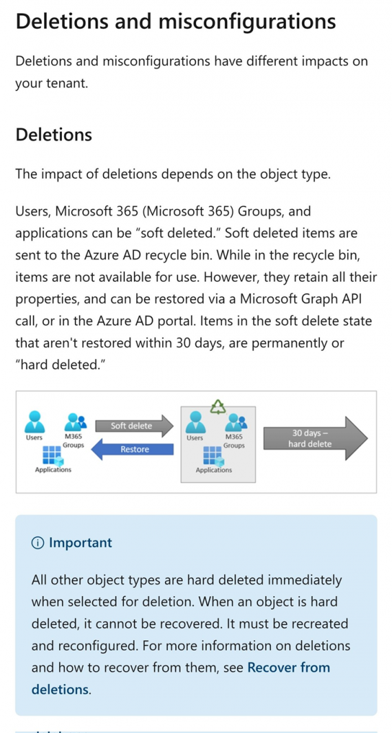 What happens when you delete objects from Azure AD?