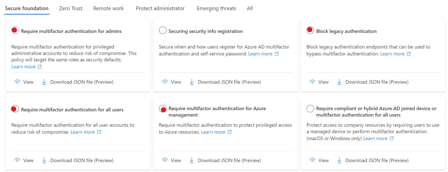 How to use the Azure AD conditional access templates