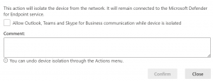 How to isolate a device using Defender