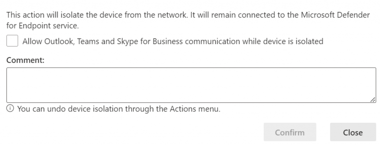 How to isolate a device using Defender